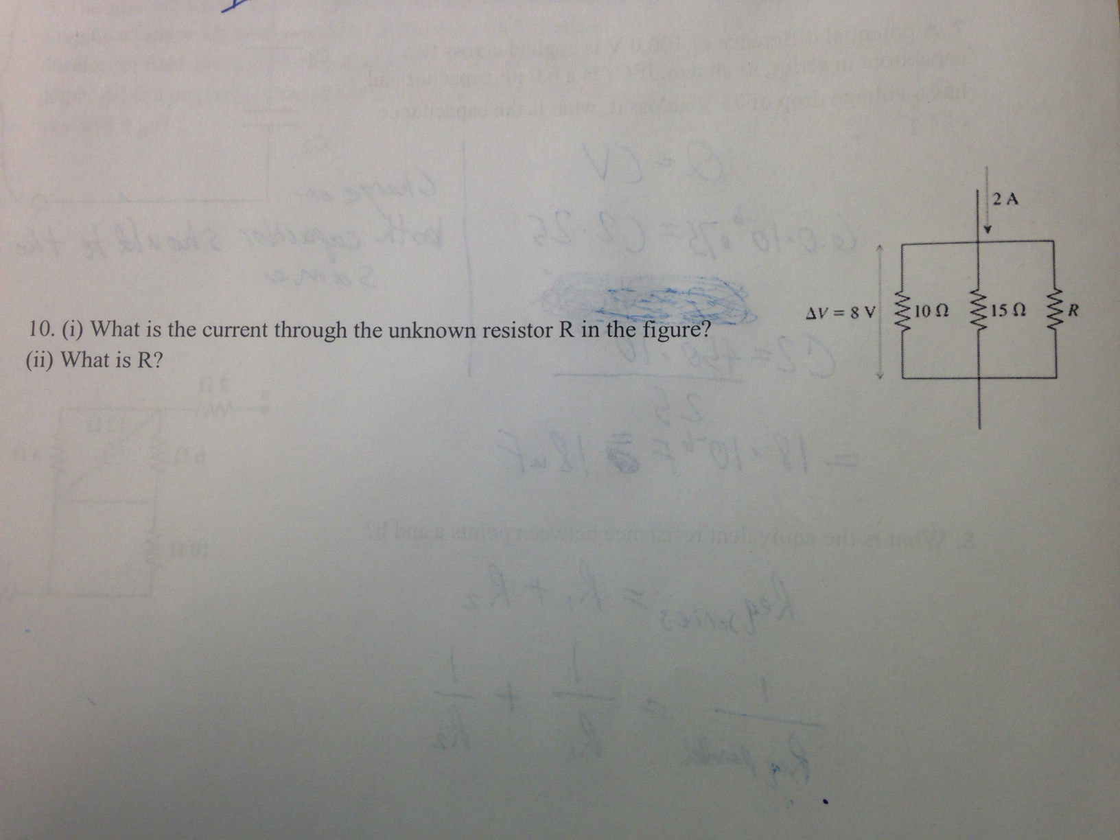 Solved What is the current through the unknown resistor R in | Chegg.com
