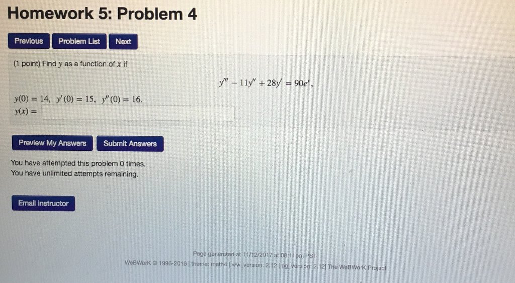 Solved Homework 5: Problem 4 Previous Problem List Next (1 | Chegg.com