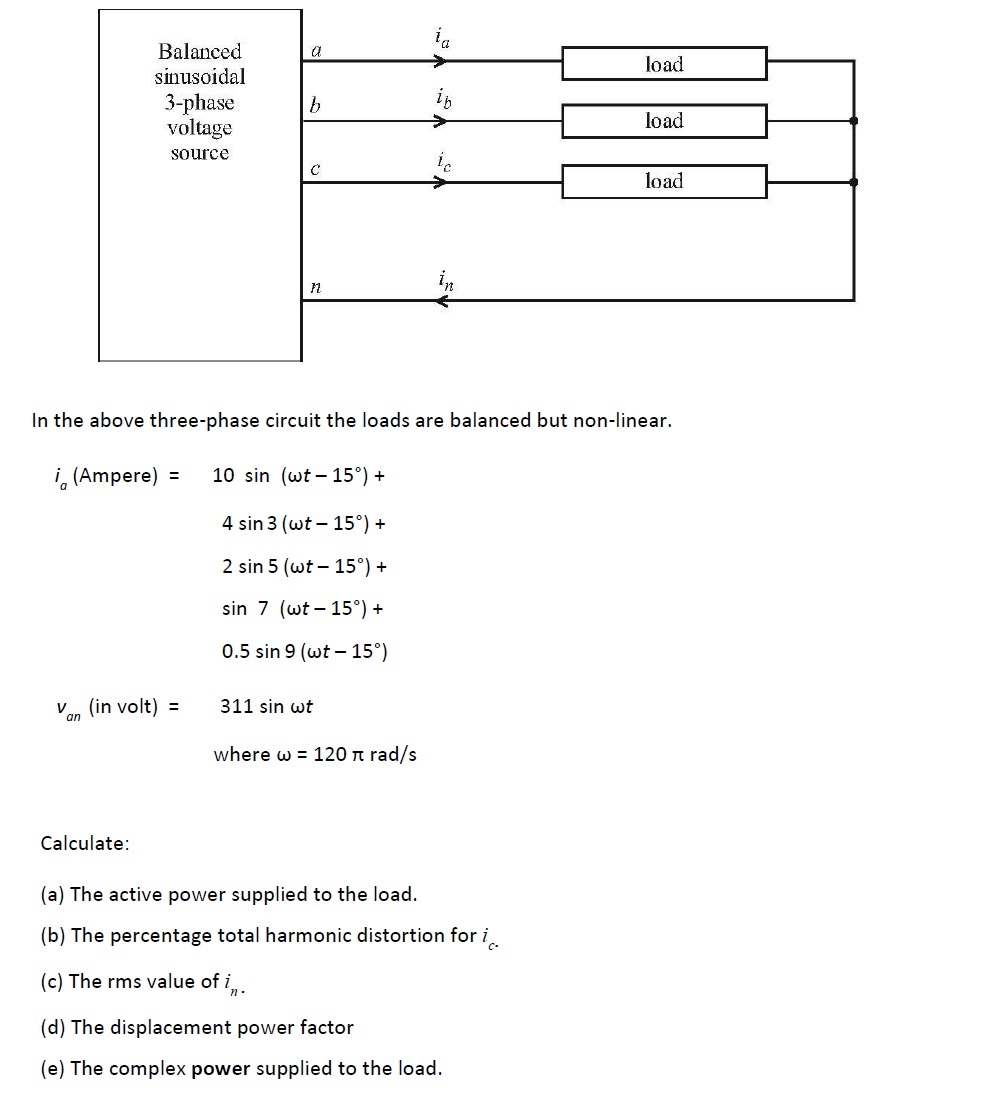 Solved In the above three - phase circuit the loads are | Chegg.com