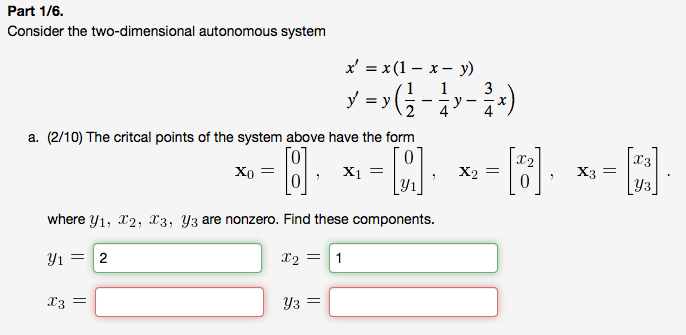 Solved Consider the two-dimensional autonomous system x' = | Chegg.com