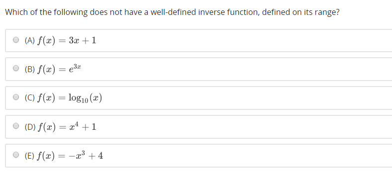 Solved Which of the following does not have a well-defined | Chegg.com