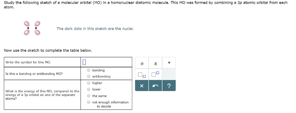 Solved Study the following sketch of a molecular orbital | Chegg.com Solved Study the following sketch of a molecular orbital | Chegg.com