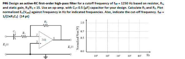 Solved Design an active-RC first-order high-pass filter for | Chegg.com Solved Design an active-RC first-order high-pass filter for | Chegg.com