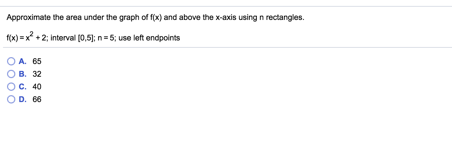Solved Approximate the area under the graph of f(x) and | Chegg.com
