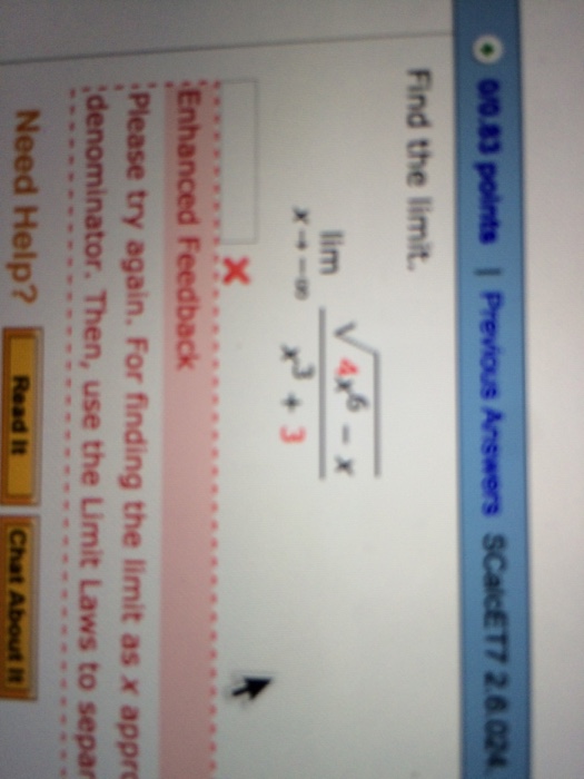 Solved Find the limit lim x tends to infinity square root ( | Chegg.com