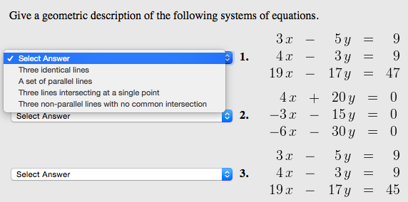 Solved Give a geometric description of the following systems | Chegg.com