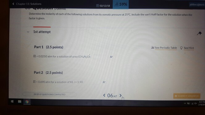 Solved determine the Monq of the following solutions from | Chegg.com