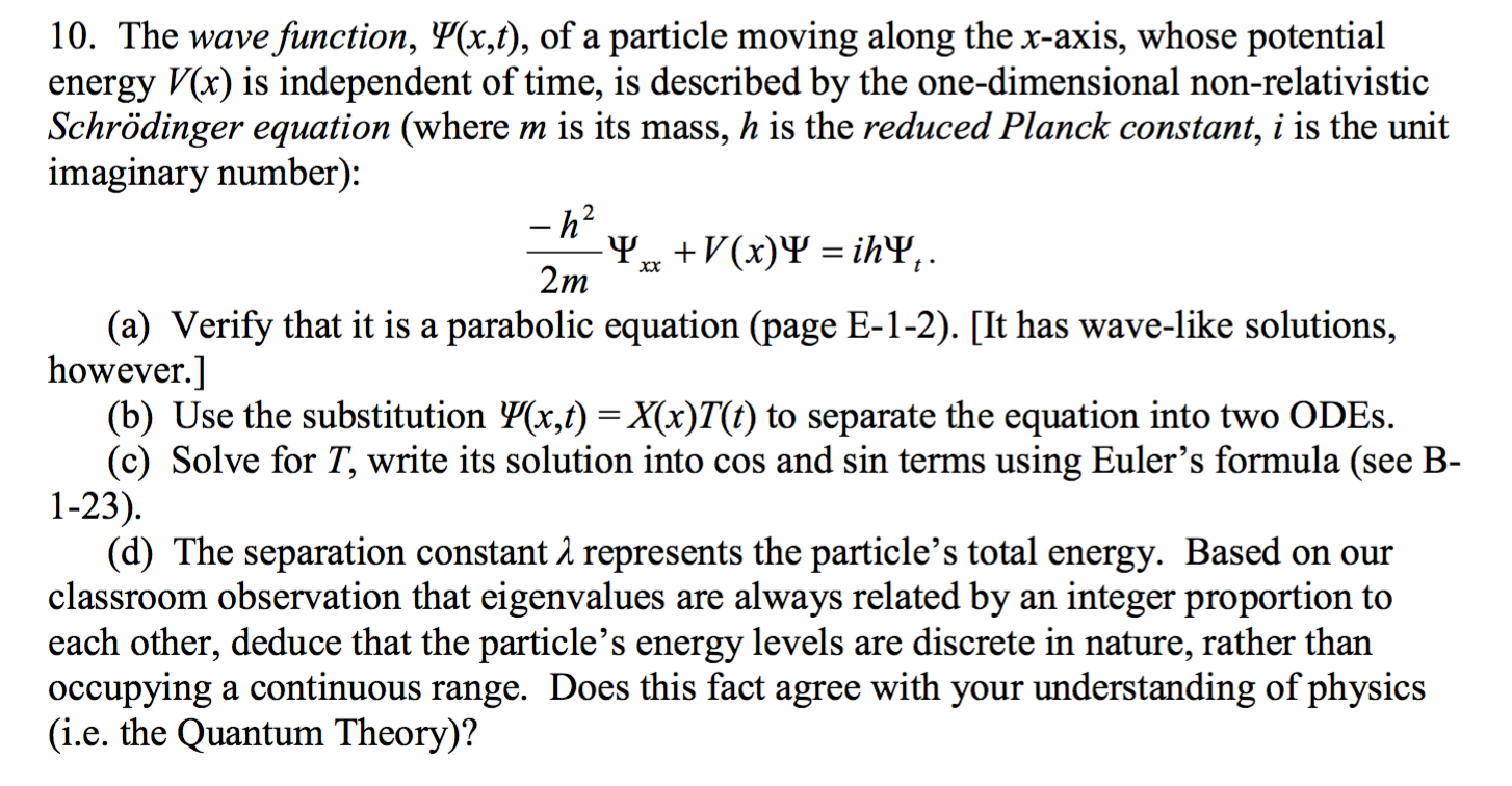 Solved The wave function, psi(x, t), of a particle moving | Chegg.com