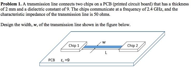 Solved A transmission line connects two chips on a PCB | Chegg.com