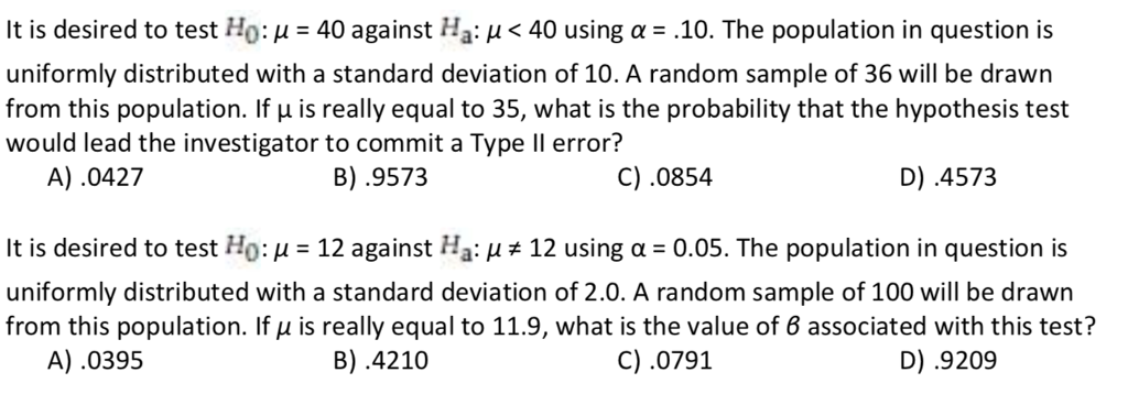 Solved It is desired to test Ho: ?-40 against Ha: