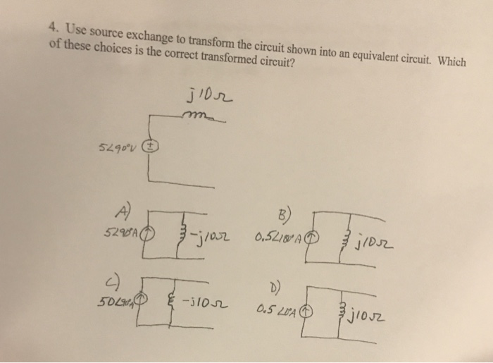 Solved Use source exchange to transform the circuit shown | Chegg.com