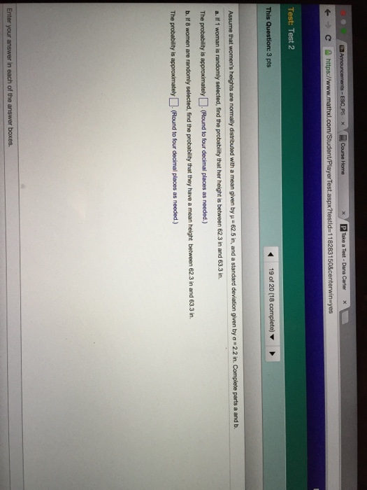 Solved assume that women's heights are normally distributed | Chegg.com