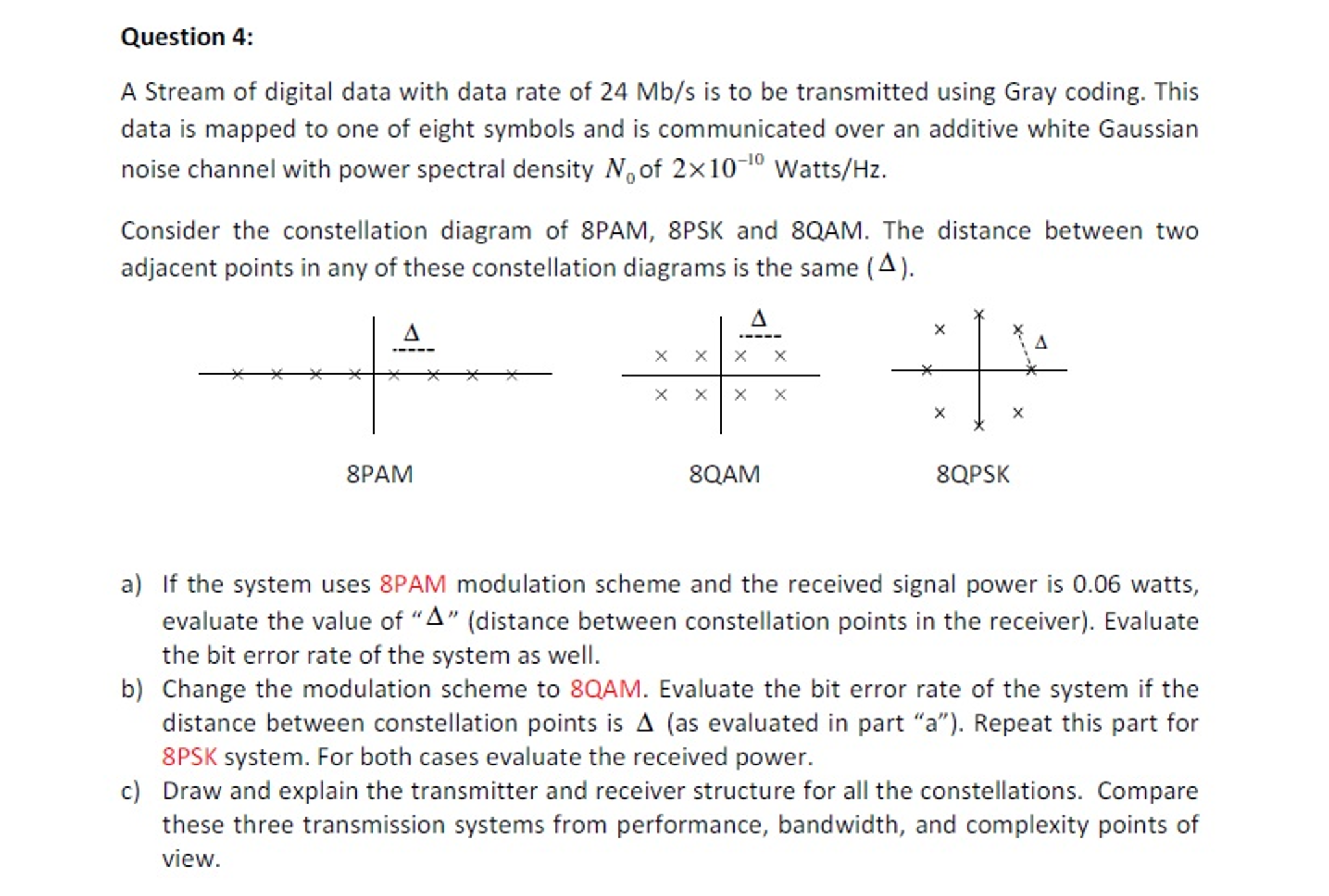 A Stream of digital data with data rate of 24 Mb/s is | Chegg.com