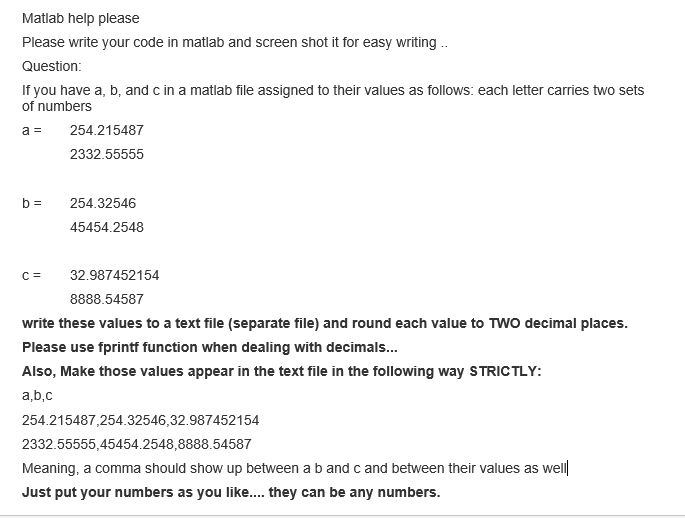 Solved Matlab help please Please write your code in matlab | Chegg.com