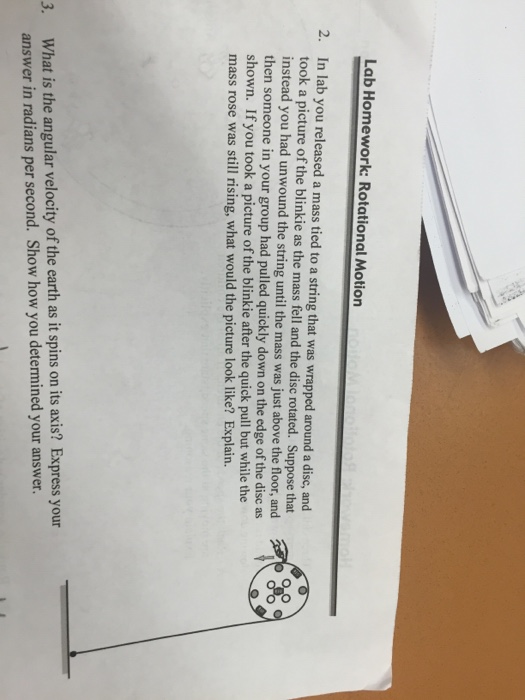 Solved Lab Homework: Rotational Motion 2. In lab you | Chegg.com