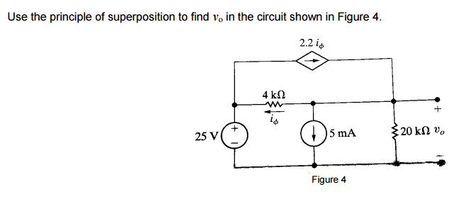Solved Use the principle of superposition to find vo in the | Chegg.com