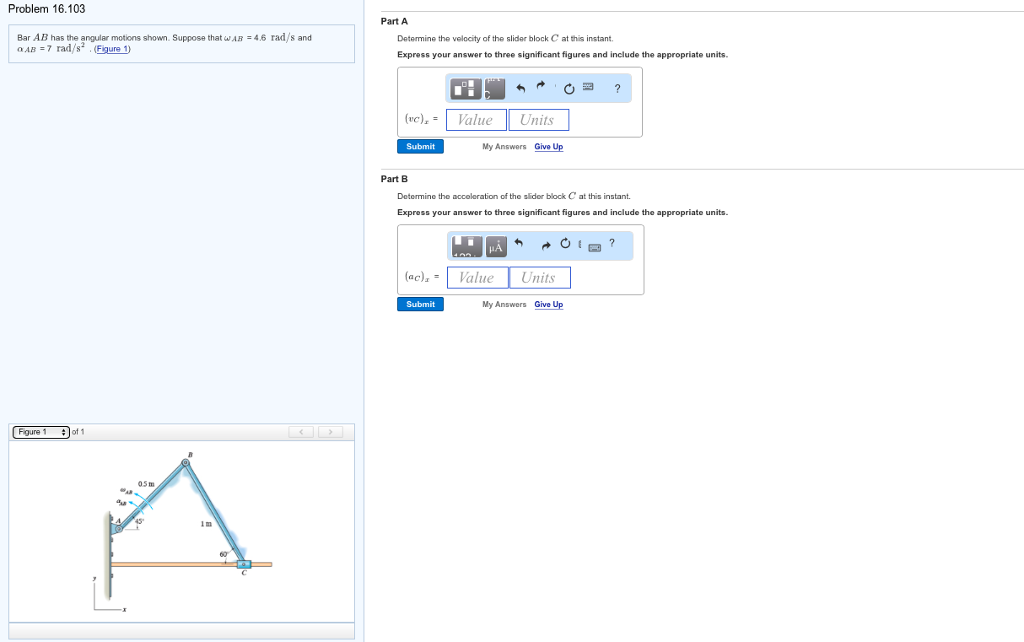 Solved Bar AB has the angular motions shown. Suppose that | Chegg.com