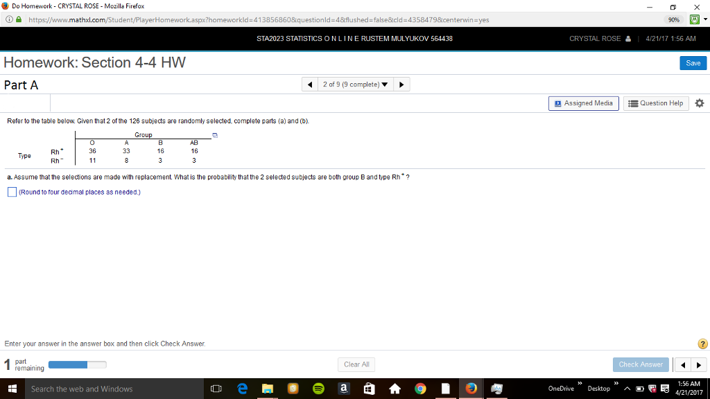 Solved e Do Homework CRYSTAL ROSSI Mozilla Firefox | Chegg.com