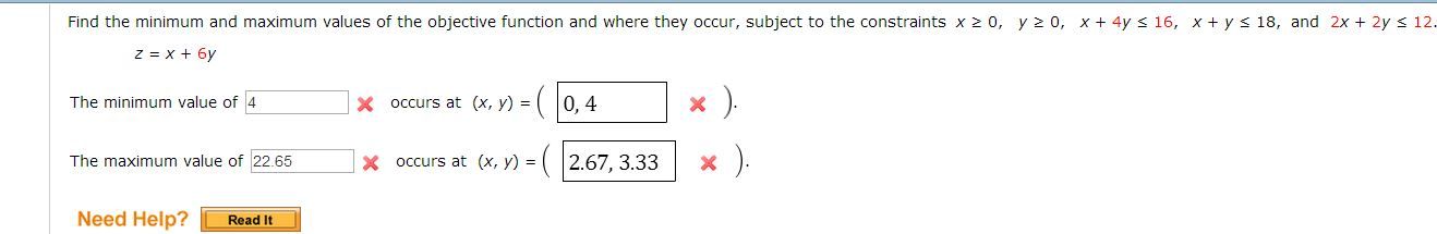 Solved Find the minimum and maximum values of the objective | Chegg.com