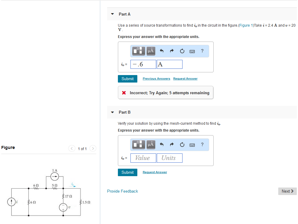 Solved Part A Use A Series Of Source Transformations To Find