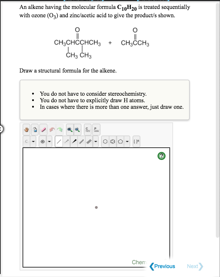 Solved An alkene having the molecular formula C10H20 is | Chegg.com