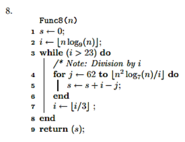 Give the asymptotic running time of each the | Chegg.com