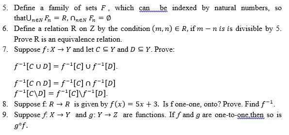 Solved Define a family of sets F, which can be indexed by | Chegg.com