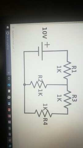 Solved R1 R3 1K 1K 10V R1 1K 1K R4 | Chegg.com