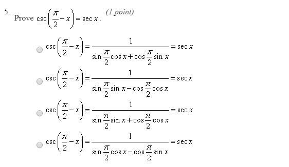Solved cos X (1 point) 3. A student was asked to prove | Chegg.com