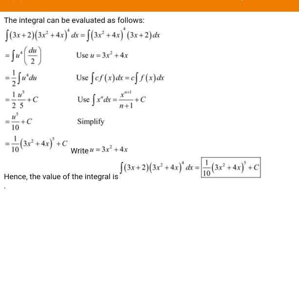 Solved The integral can be evaluated as follows f(3x +2)(3x2 | Chegg.com