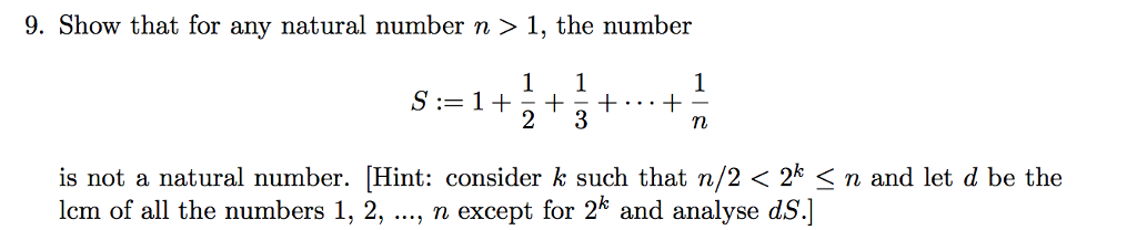 Solved 9. Show that for any natural number n 〉 1, the num | Chegg.com