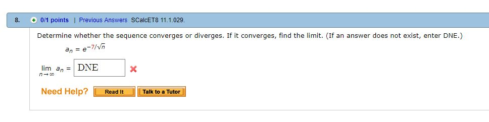 Solved 8. 0/1 points | Previous Answers SCalcET8 11.1.029 | Chegg.com