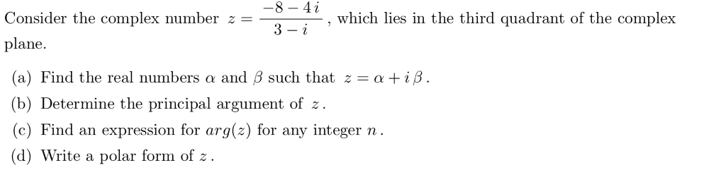 Solved Consider the complex number z plane. (a) Find the | Chegg.com