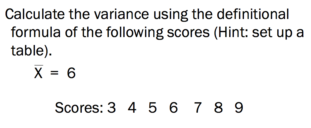 Solved Calculate the variance using the definitional formula | Chegg.com