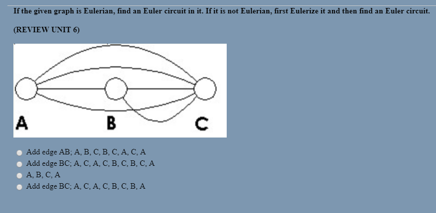 Solved If The Given Graph Is Eulerian Find An Euler Circuit 1498