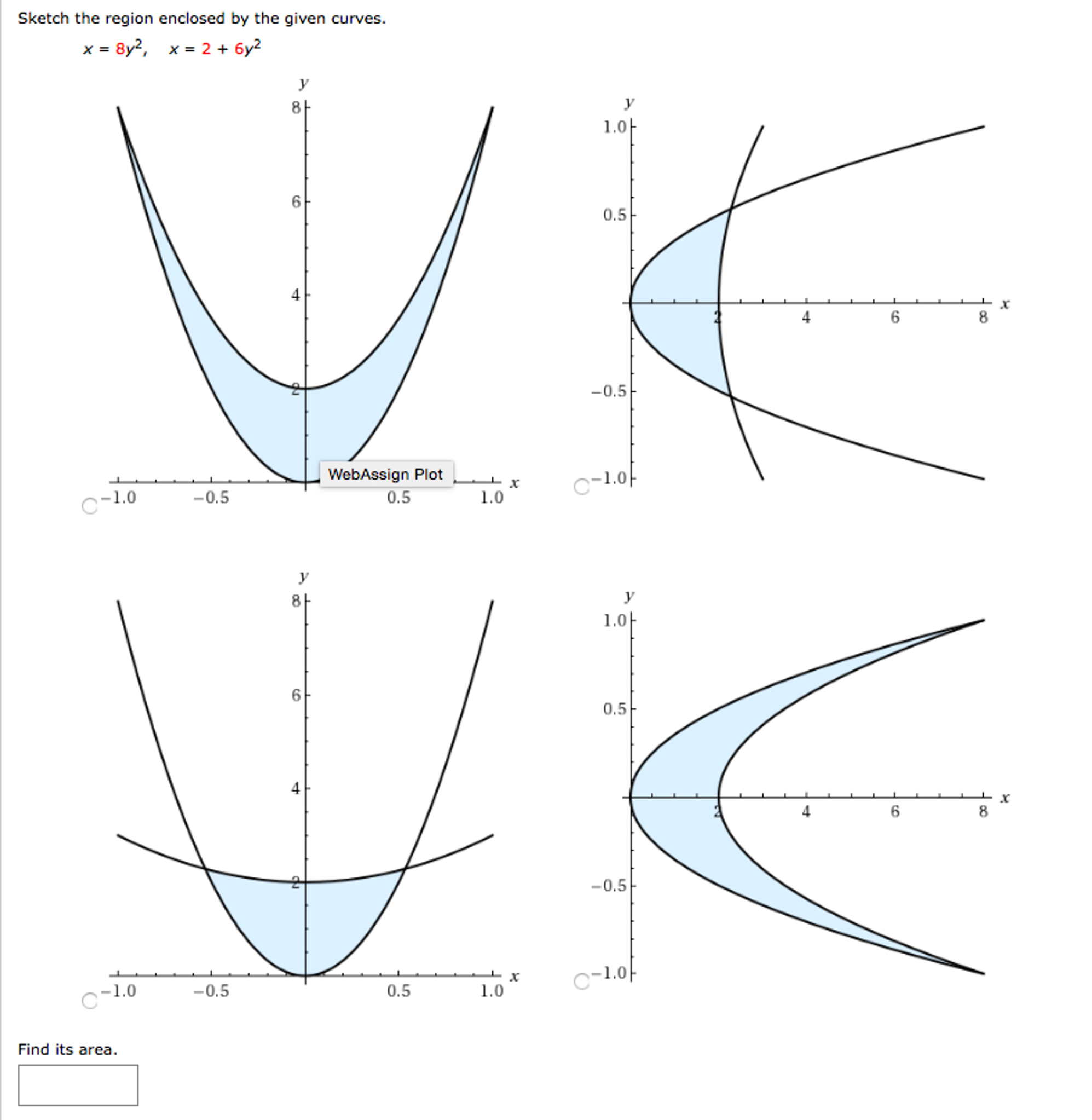 Solved Sketch the region enclosed by the given curves. x = | Chegg.com Solved Sketch the region enclosed by the given curves. x = | Chegg.com