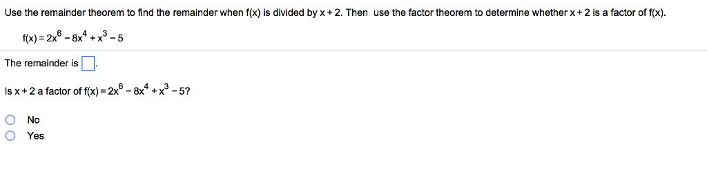 Solved Use the remainder theorem to find the remainder when | Chegg.com