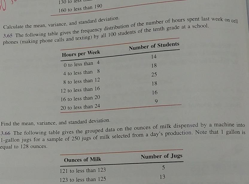 Solved Calculate the mean, variance, and standard deviation. | Chegg.com