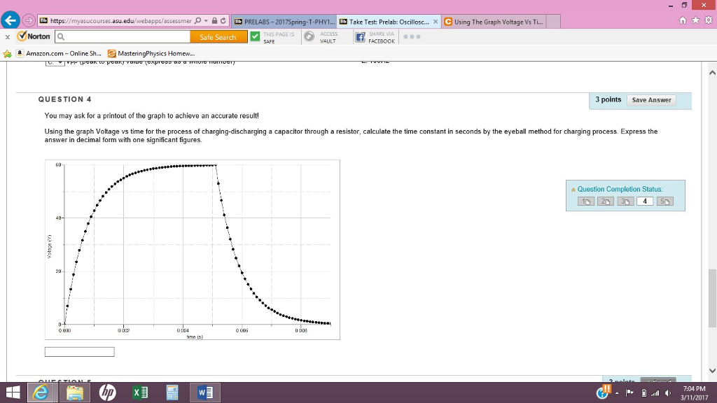 Solved: Using The Graph Voltage Vs Time For The Process Of... | Chegg.com