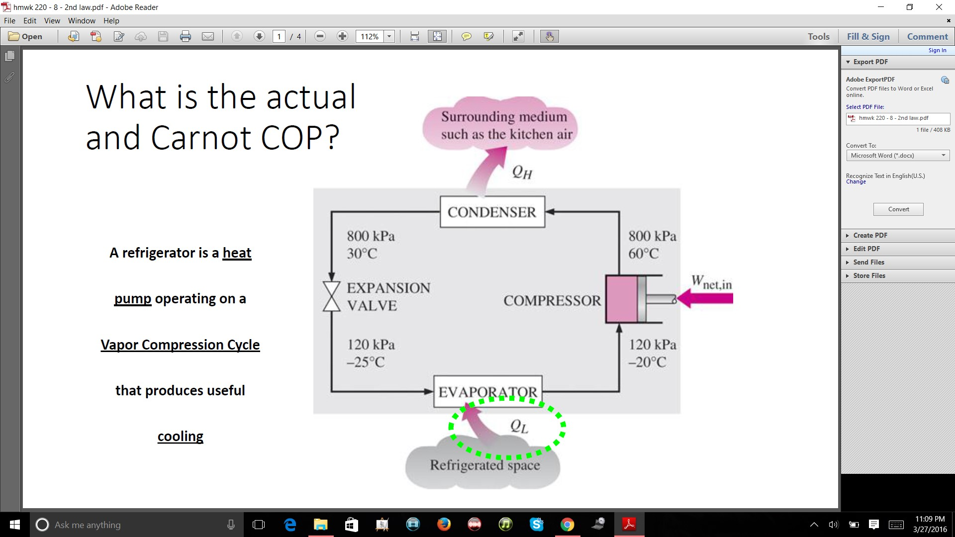 What is the actual and carnot COP? | Chegg.com