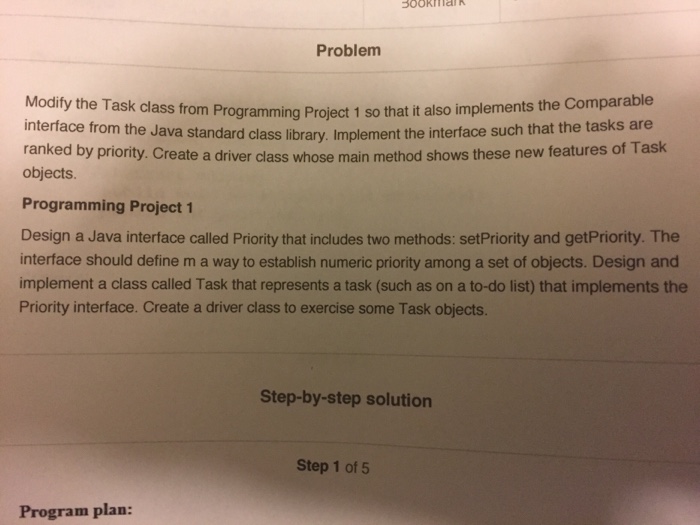 Solved Modify the Task class from Programming Project 1 so | Chegg.com