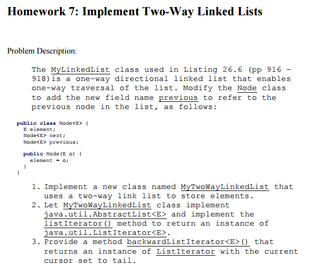 Solved The Mylinkedlist Class Used In Listing 26 6 Pp 916