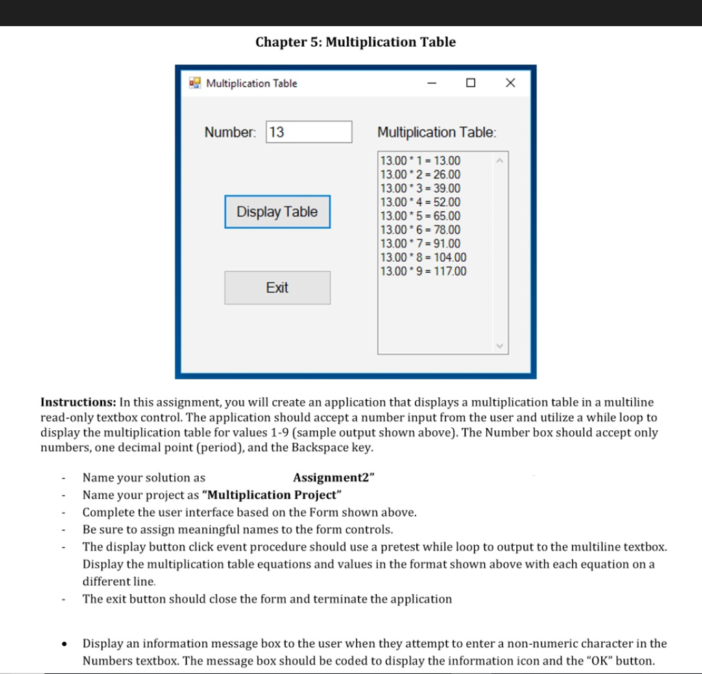Chapter 5 Multiplication Table 2 Multiplication Chegg