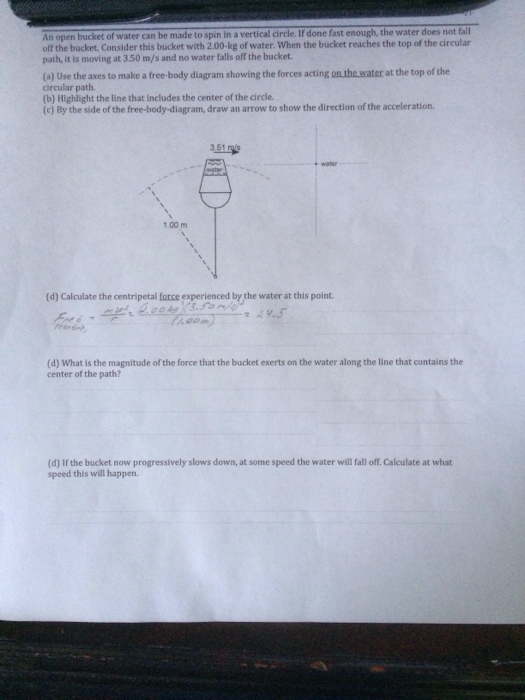 Centripetal Force Bucket Of Water