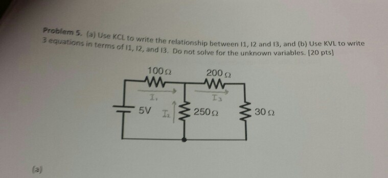 Solved Use KCL to write the relationship between I1, I2 and | Chegg.com