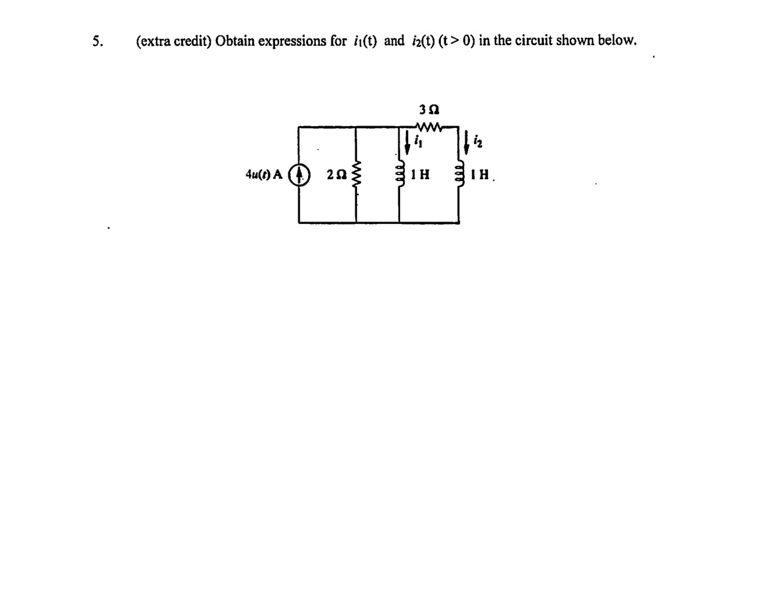 Solved Obtain an expression for i1(t) and i2(t) for t > 0 | Chegg.com