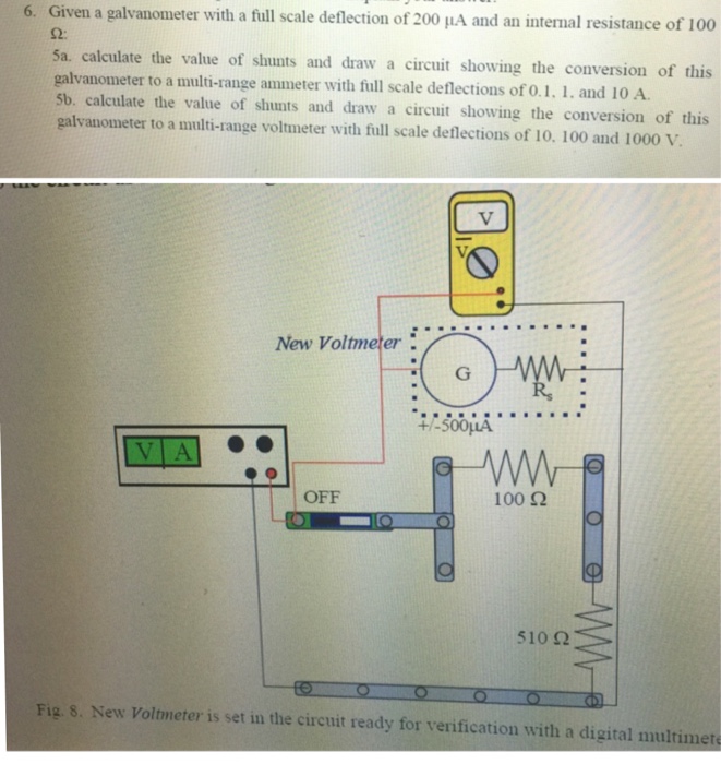 Solved Given a galvanometer with a full scale deflection of | Chegg.com