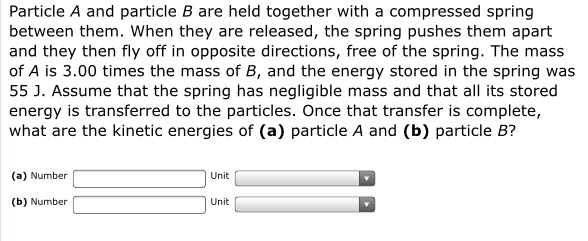 Solved Particle A and particle B are held together with a | Chegg.com