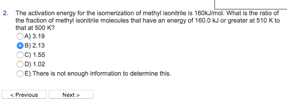Solved 2. The activation energy for the isomerization of | Chegg.com