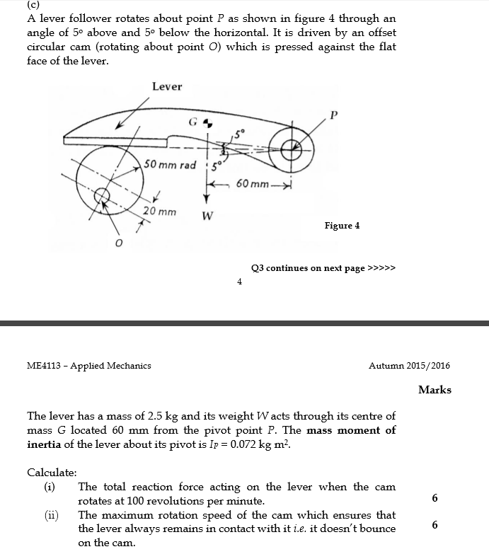 A lever follower rotates about point P as shown in | Chegg.com